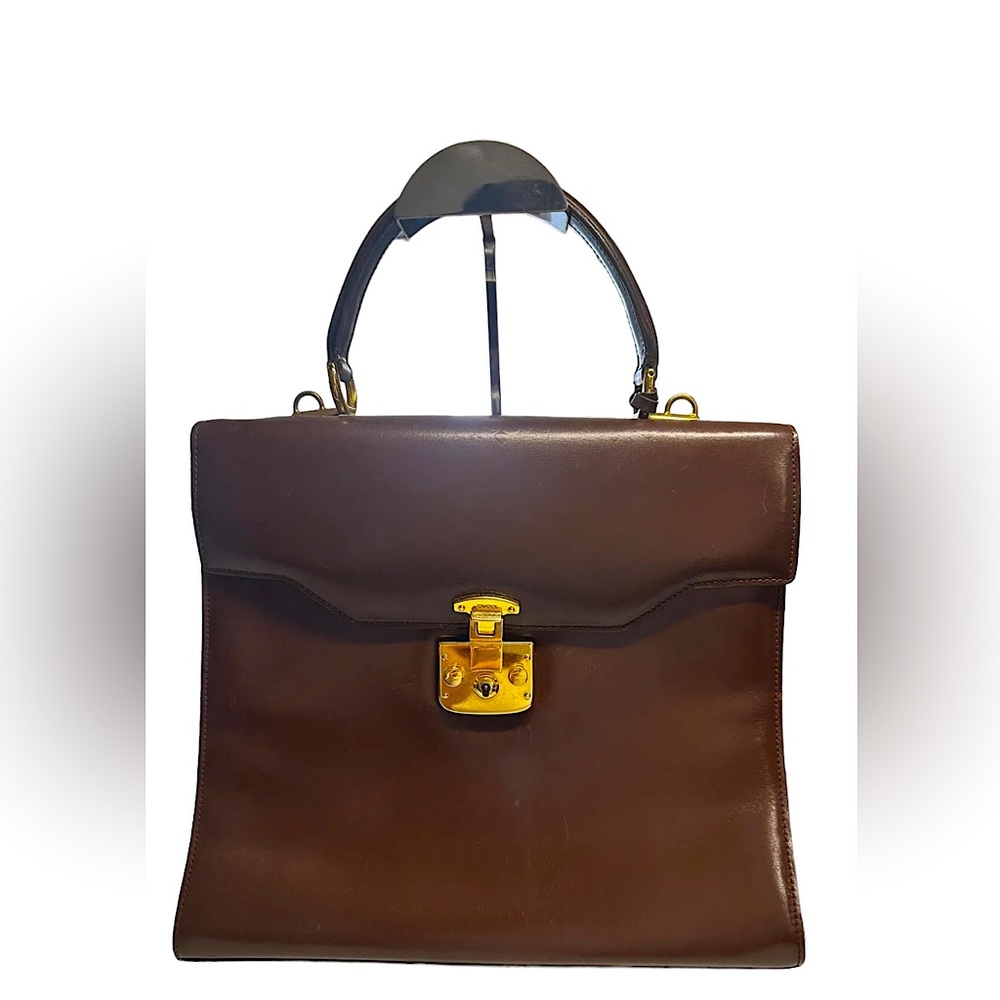 100% Authentic Gucci Vintage Kelly Top Handle Leather… - Gem